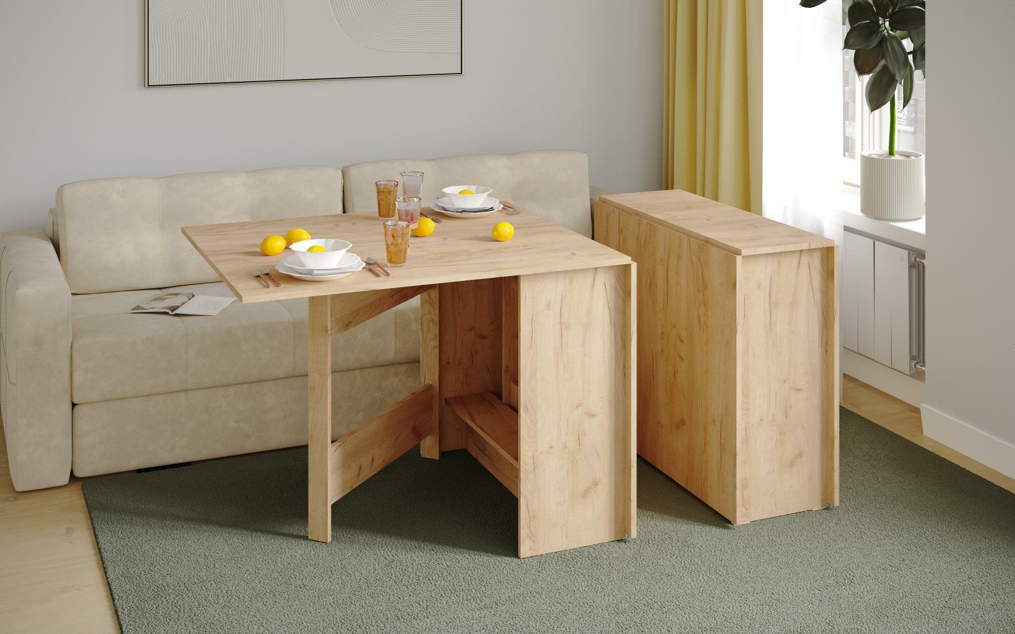 Стол книжка, Дуб крафт золотой