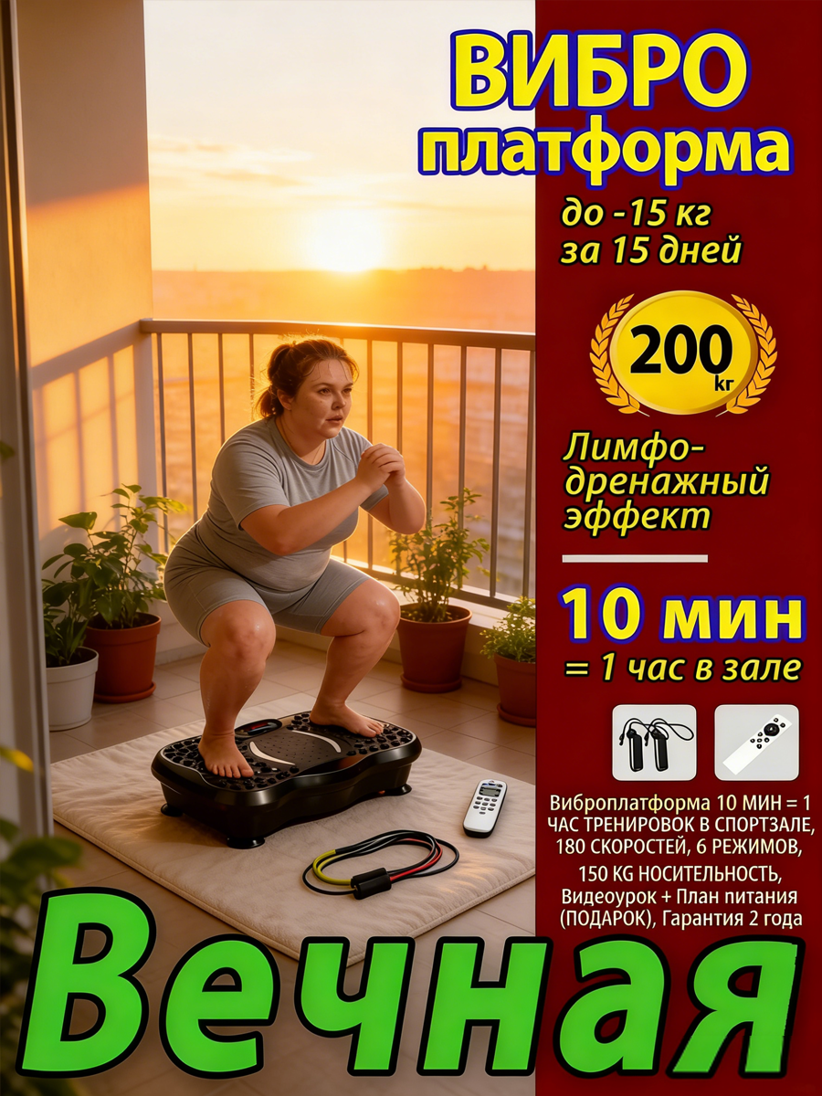 Виброплатформа для похудения с резиновыми ремнями и пультом дистанционного управления