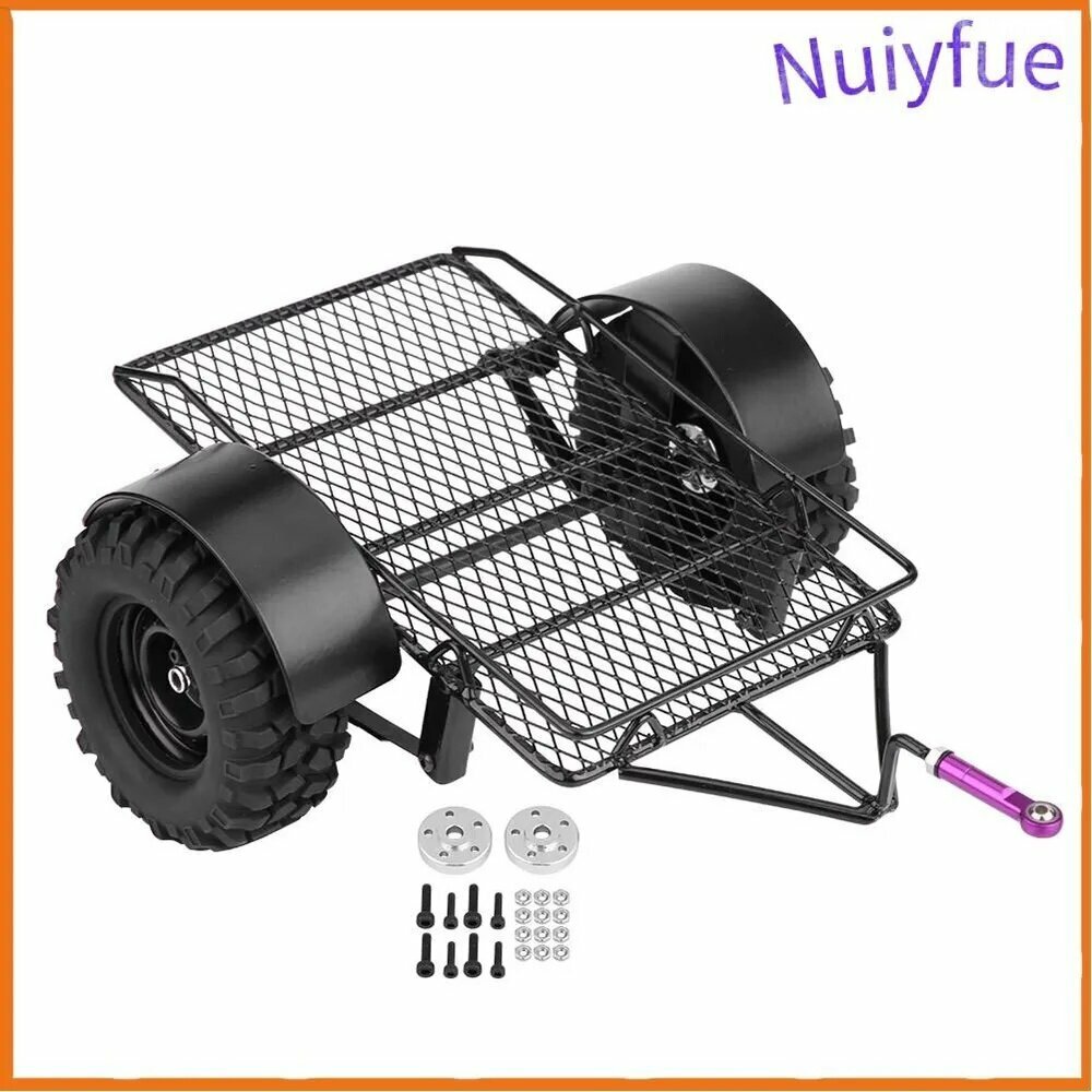 Металлический прицеп для RC, устойчивый и функциональный, для автомобилей 1/10