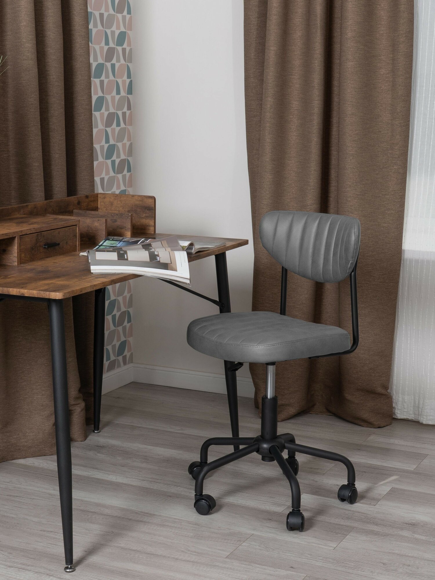 Компьютерное кресло TetChair SLIM, искусственная замша, серый