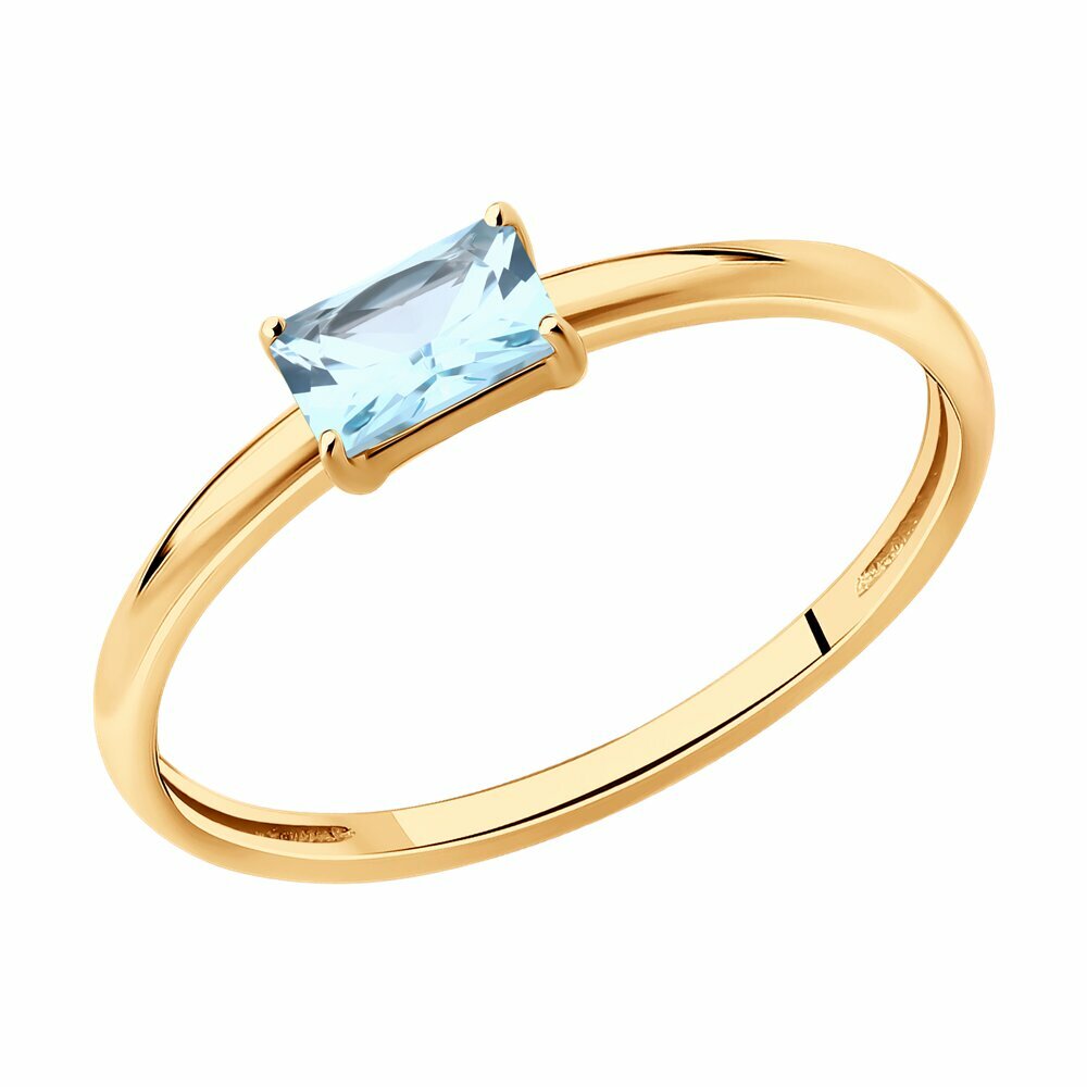 Кольцо, красное золото, 585 проба, топаз