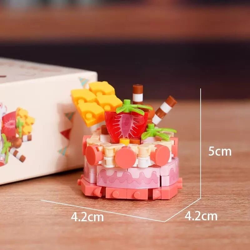 Набор для самостоятельного изготовления торта на день рождения из микрочастиц, совместимый с LEGO, игрушка для мальчиков и девочек.