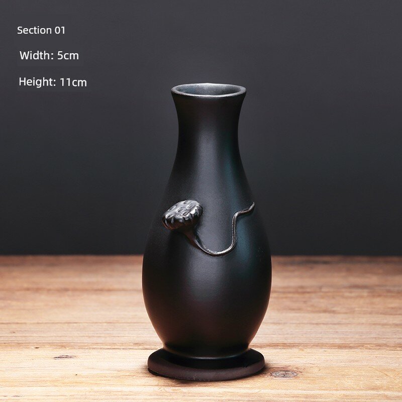 Ручная работа минималистичный вазон для сухих цветов, черный, стиль 1, декор гостиной, керамика, миниатюра