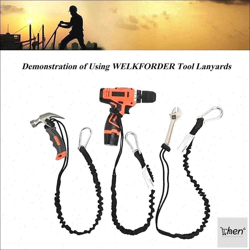 (1шт) Нейлоновый страховочный трос, предохраняющий от падения, для инструментов для воздушных работ-желтый-WHD-YG0925