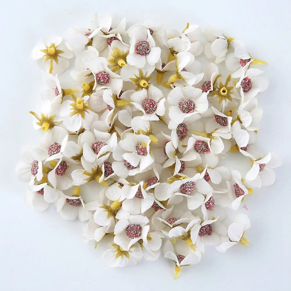 Искусственные шелковые цветочные головки HUAYUXIANG, 50/100 шт. Белый, 50pcs, white