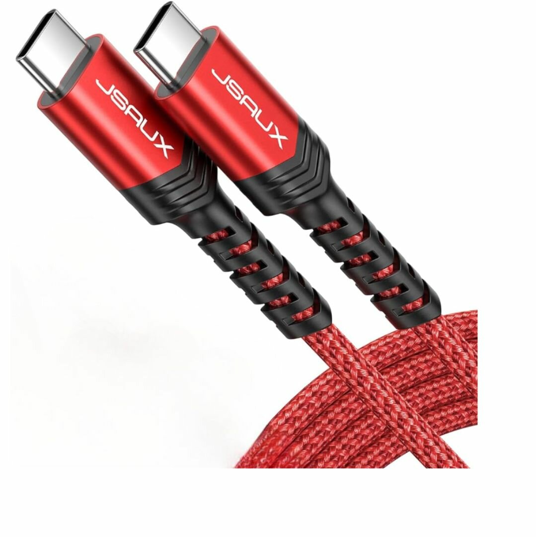 Кабель Type C - Type C JSAUX (100W) (2 м) 5А провод для быстрой зарядки смартфонов Apple iPhone 17/16/15, Samsung Galaxy S25/24/23, MacBook, iPad, Steam Deck LCD/OLED, Nintendo Switch 2/1 - CC0020