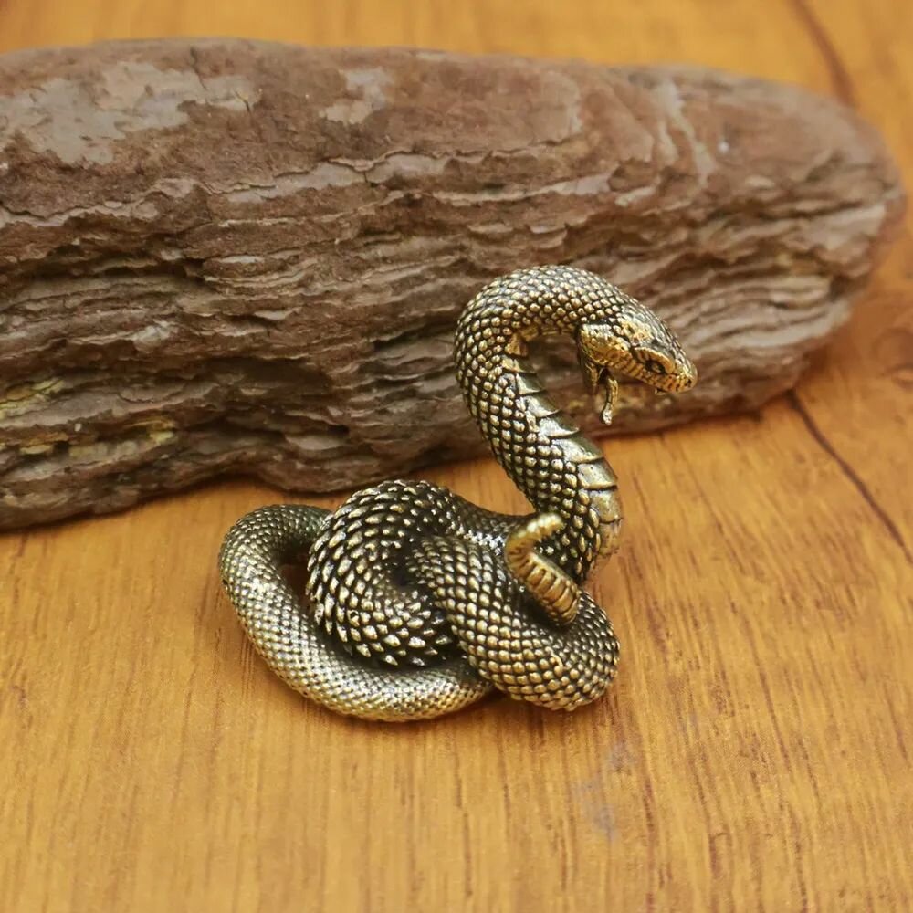 Скульптура Змея - Символ года 2025, Латунь, Бронза