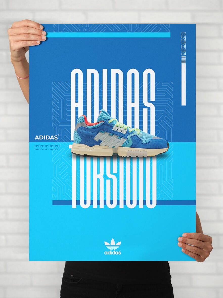 Плакат на стену для интерьера Бренды (Адидас - Adidas 2) - Постер по моде и одежде формата A1 (61x84 см)