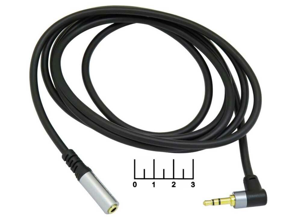 Шнур AUD 3.5 угол-AUD 3.5 гнездо стерео 1.8м gold металл Live Power H226 (S251)