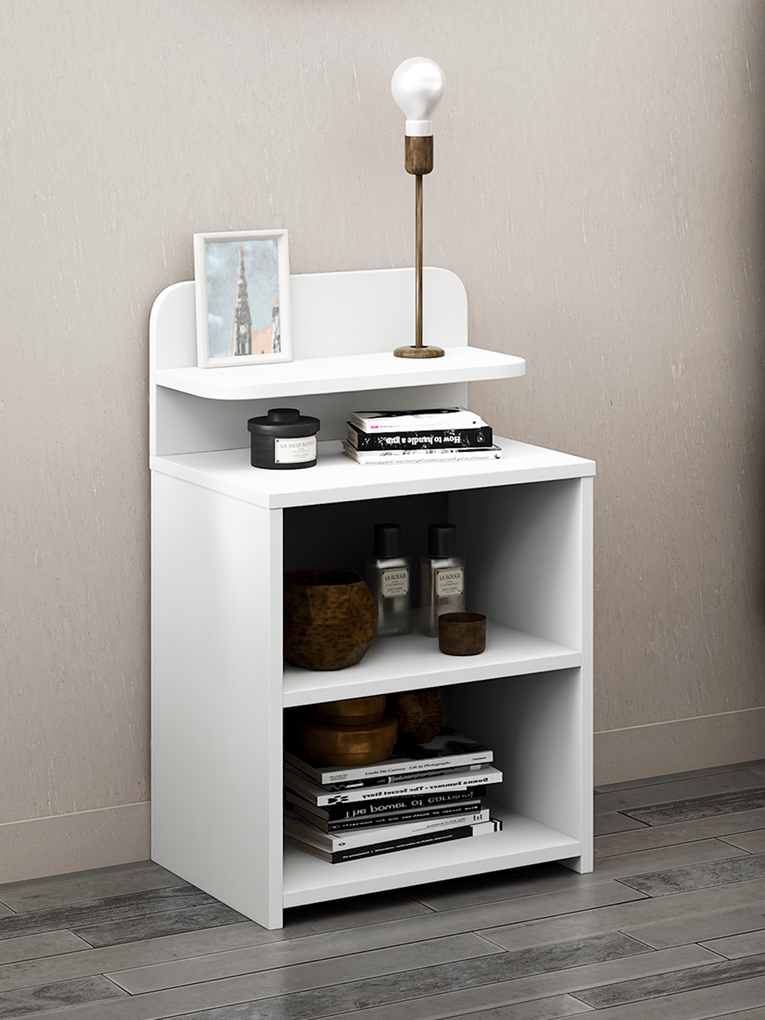 Тумба Vitto-106 белый с полками, прикроватная, для прихожей, под стол, в коридор, в спальню, офисная