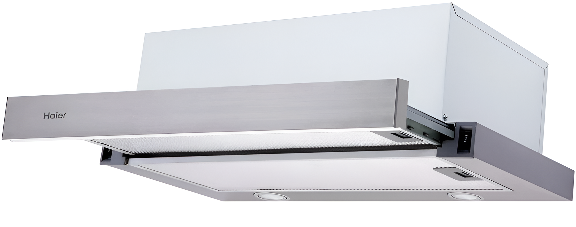 Встраиваемая вытяжка Haier HVX-T671X, мощность 700 м³/ч, телескопическая вытяжка, светодиодное освещение