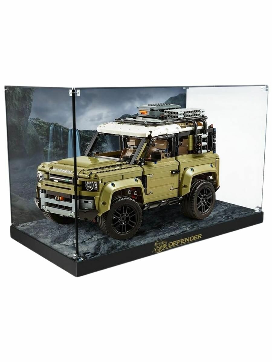 Бокс для Land Rover Defender 42110 "Экспедиция", акриловый, 4K-печать, ударопрочный, 50x27x30 см