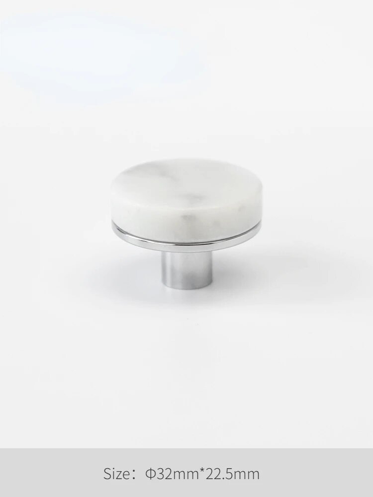 Ручка для мебели из латуни и зеленого мрамора C-5496-White