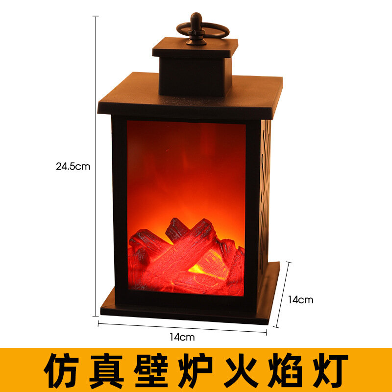 Лампа с имитацией пламени, атмосферная лампа, настольная лампа для спальни, украшение для прикроватной тумбочки, ретро печь, камин, новогоднее украшение, ночник