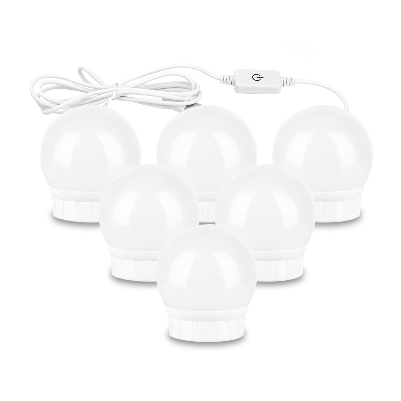 Комплект светодиодных светодиодов для ванильного зеркала в стиле Голливуда с регулируемой яркостью и сенсорным управлением, лампы для макияжа, световой прибор, лента, свет для ванильного стола, количество ламп: 6, 10, 14 шт, напряжение входа: DC 5V,