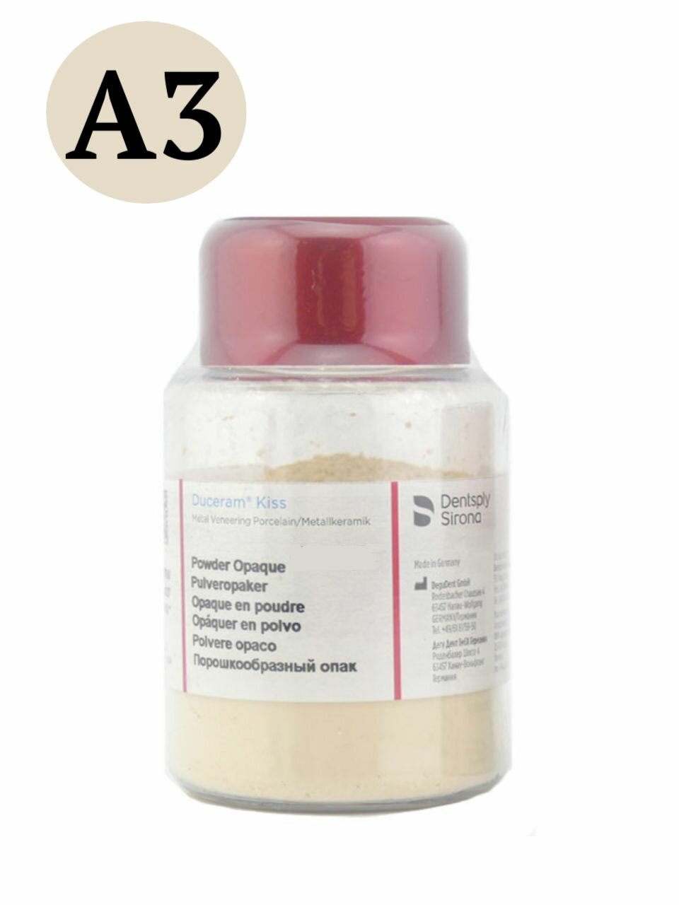 Масса керамическая для металлокерамики Дуцерам Кисс (Duceram Kiss) опак порошок A3 (75 гр)
