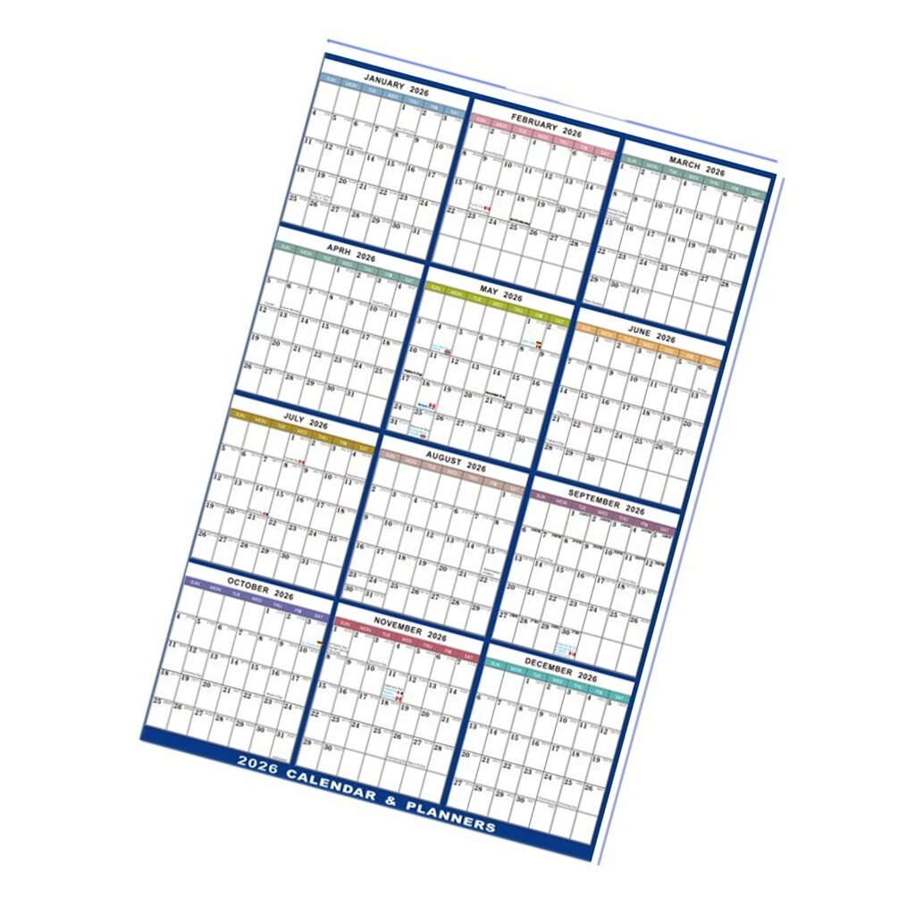 Настенный Планировщик Календаря на 2026 Год, Годовой Планировщик на 2026 Год, Стираемый Настенный Планировщик, Календарь с Датировкой для Домашнего Офиса