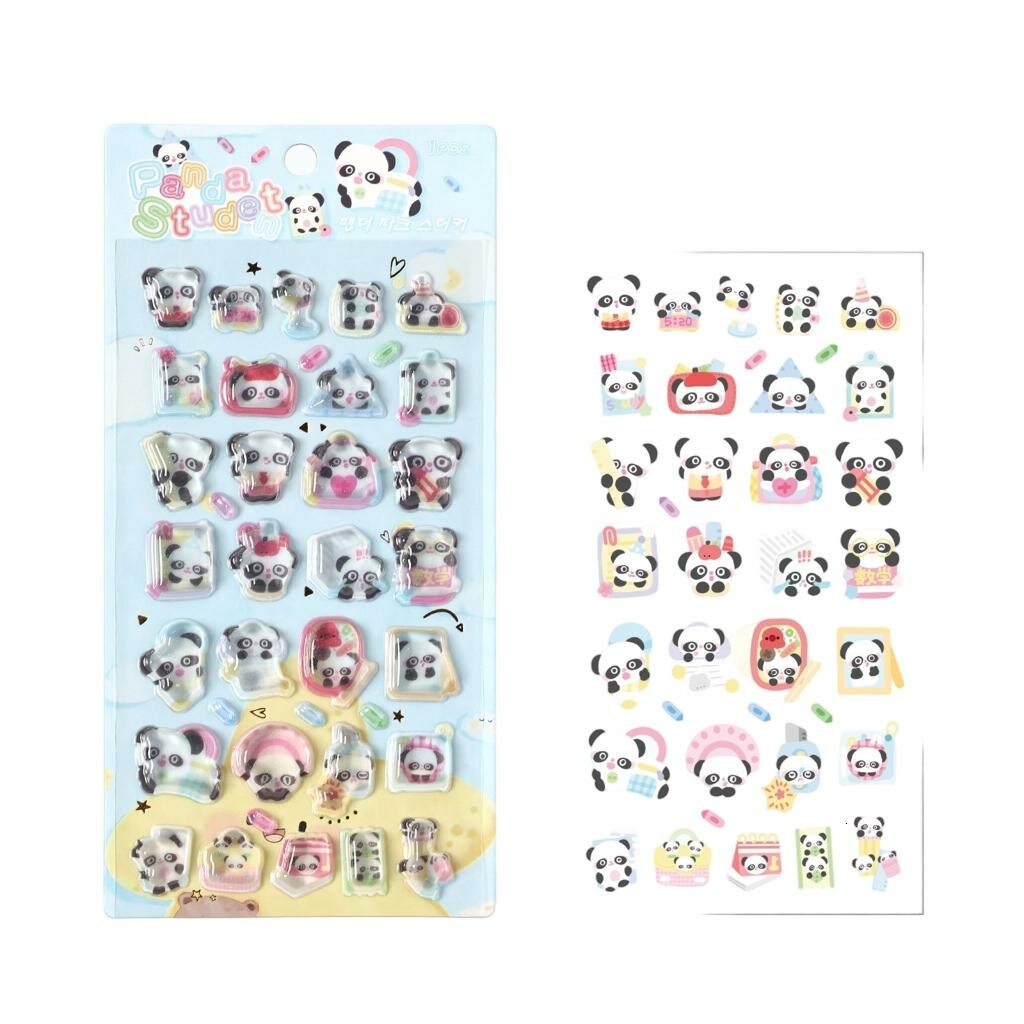 Картинка с животными для детского творчества, Студент-панда