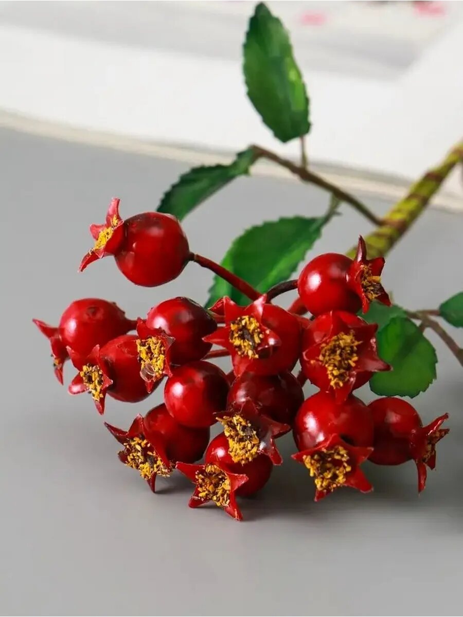 Искусственные цветы Шиповника, пучок, 23 см