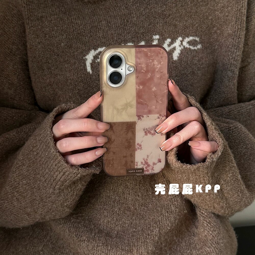 Чехол для iPhone 16/17 в стиле KPP Autumn Retro Brown, в китайском стиле, в стиле New Chinese Style, в корейском стиле