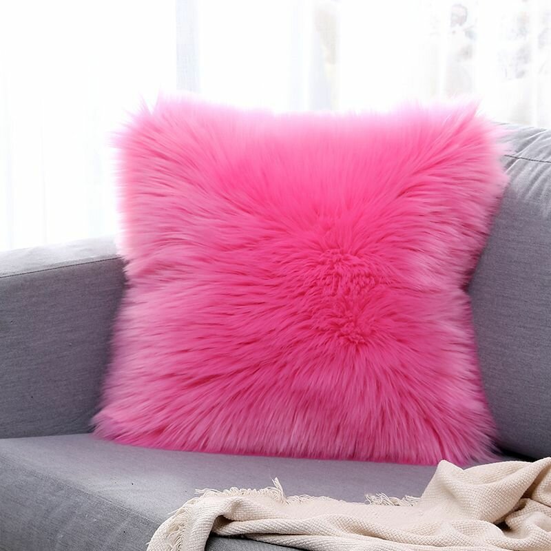 Длинная плюшевая подушка с наполнителем из имитации шерсти, европейский стиль, подушка для дивана, плюшевый чехол для подушки