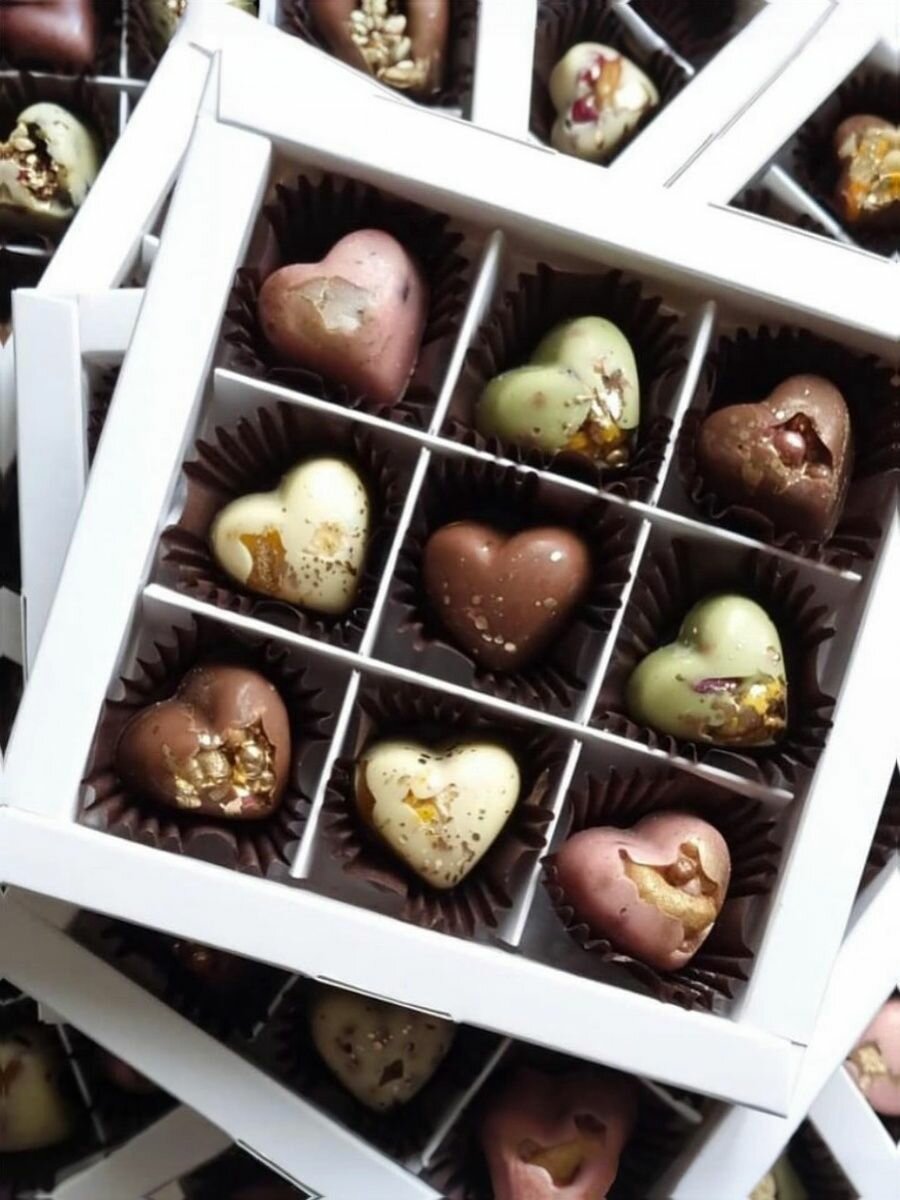 Конфеты подарочные в коробке ShokoTrendy, конфеты ручной работы, сладкий подарок набор №19