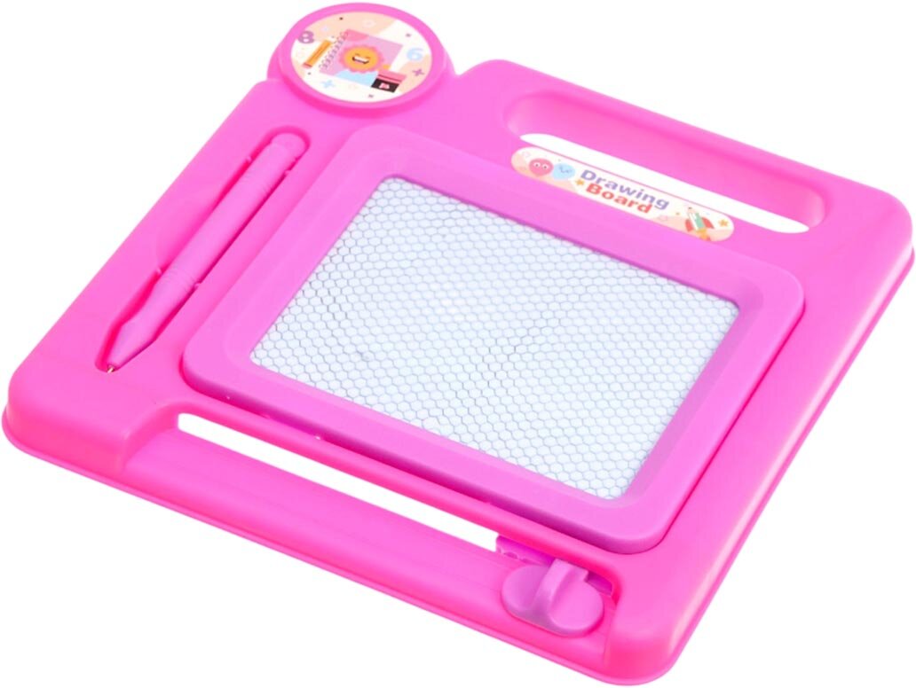 Доска магнитная прямоугольная для рисования "Учимся писать", планшет пиши-стирай для письма, цвет розовый