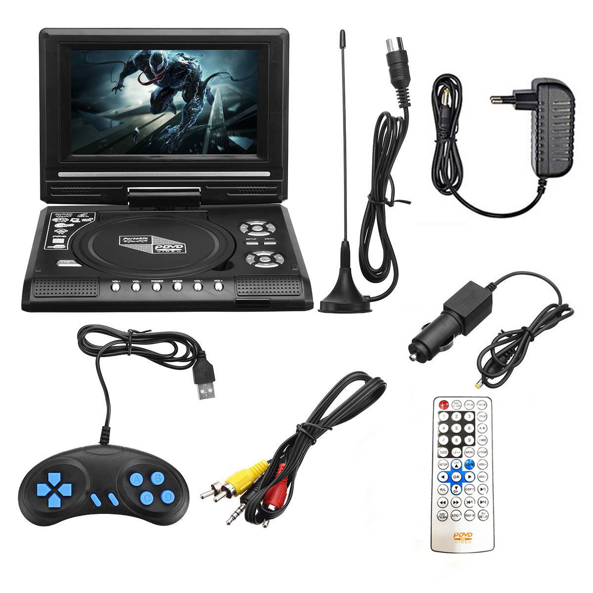 7.8" DVD EVD плеер с TV/FM/USB/играми