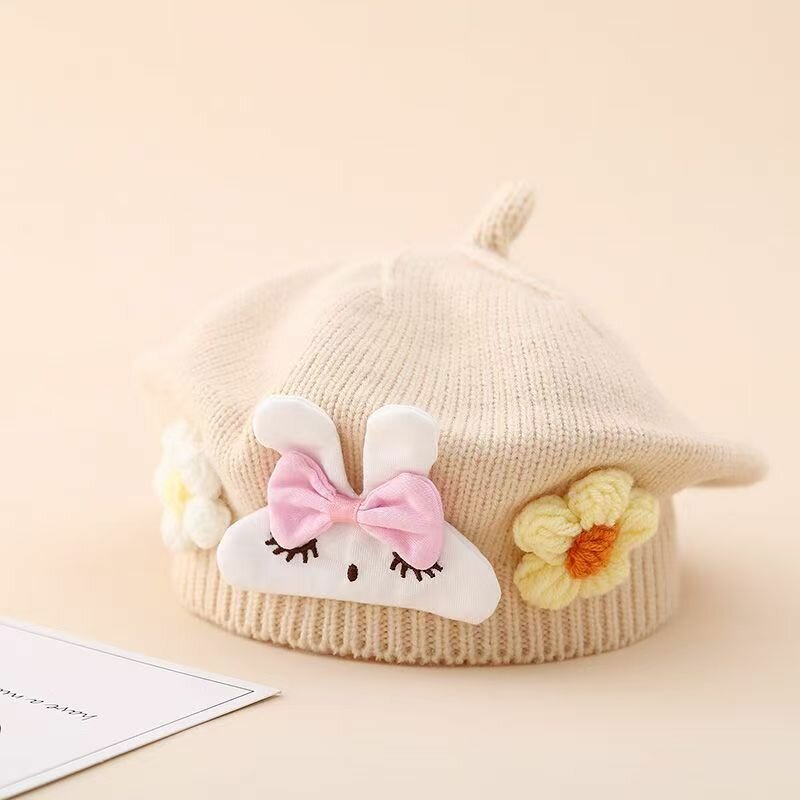 Детский берет, женская шапка, осенне-зимняя корейская версия, вязаная шерстяная шапка художника для маленьких мальчиков, модная