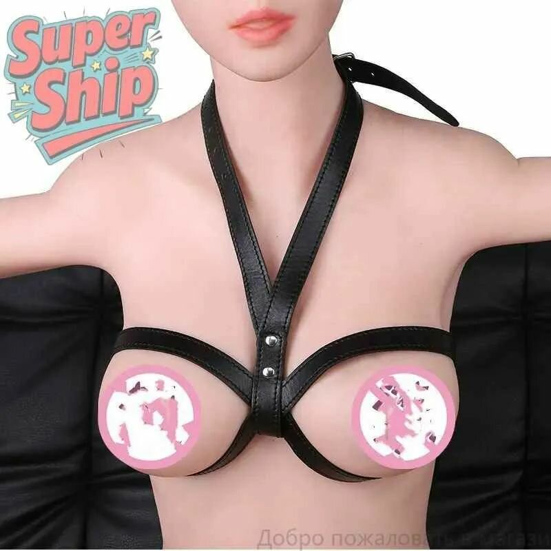 Кожаный нагрудный ремень, связывание груди, сексуальное женское белье, черный