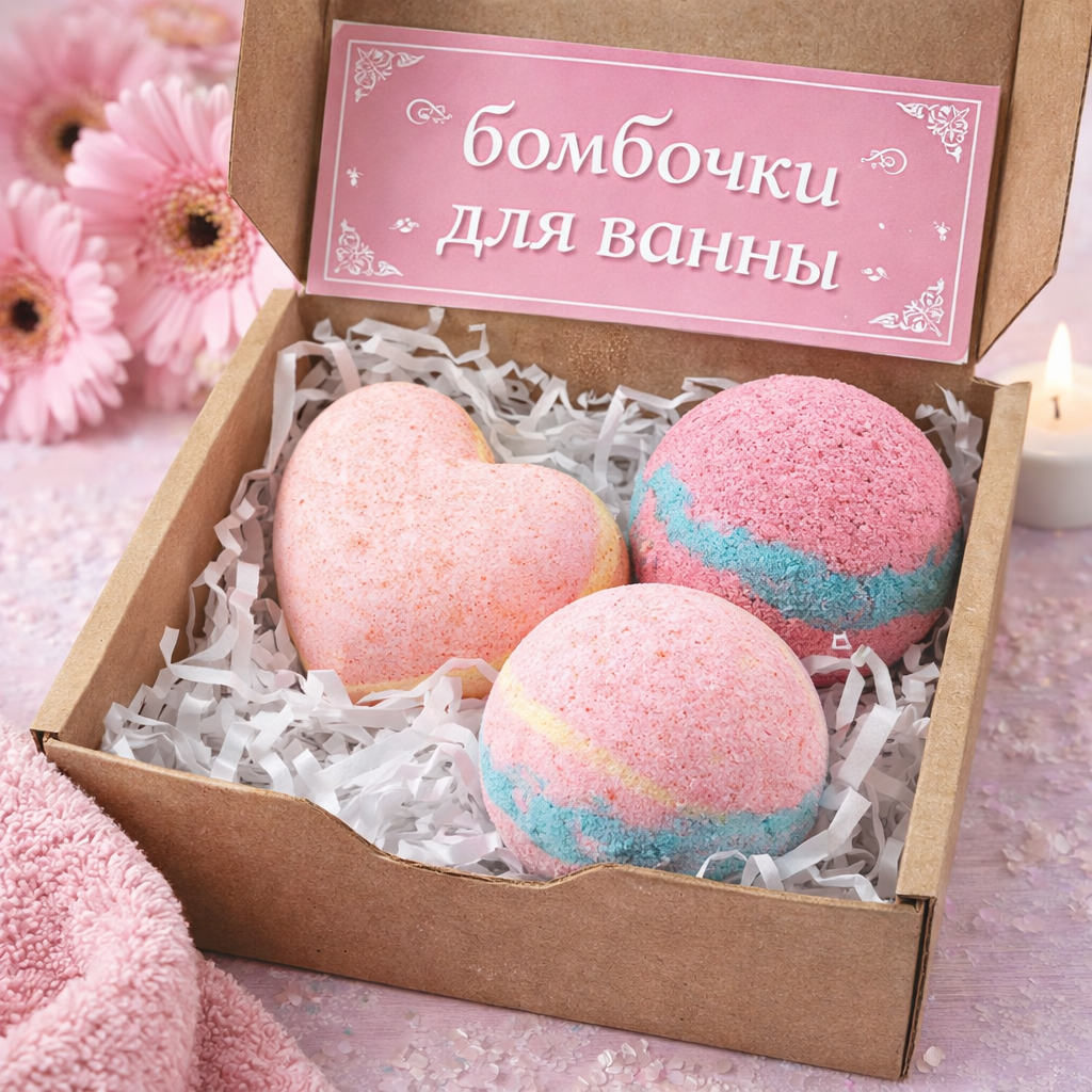 Бомбочки для ванной Ritú, расслабляющий эффект, для красоты кожи, ручная работа. 3 штуки в наборе