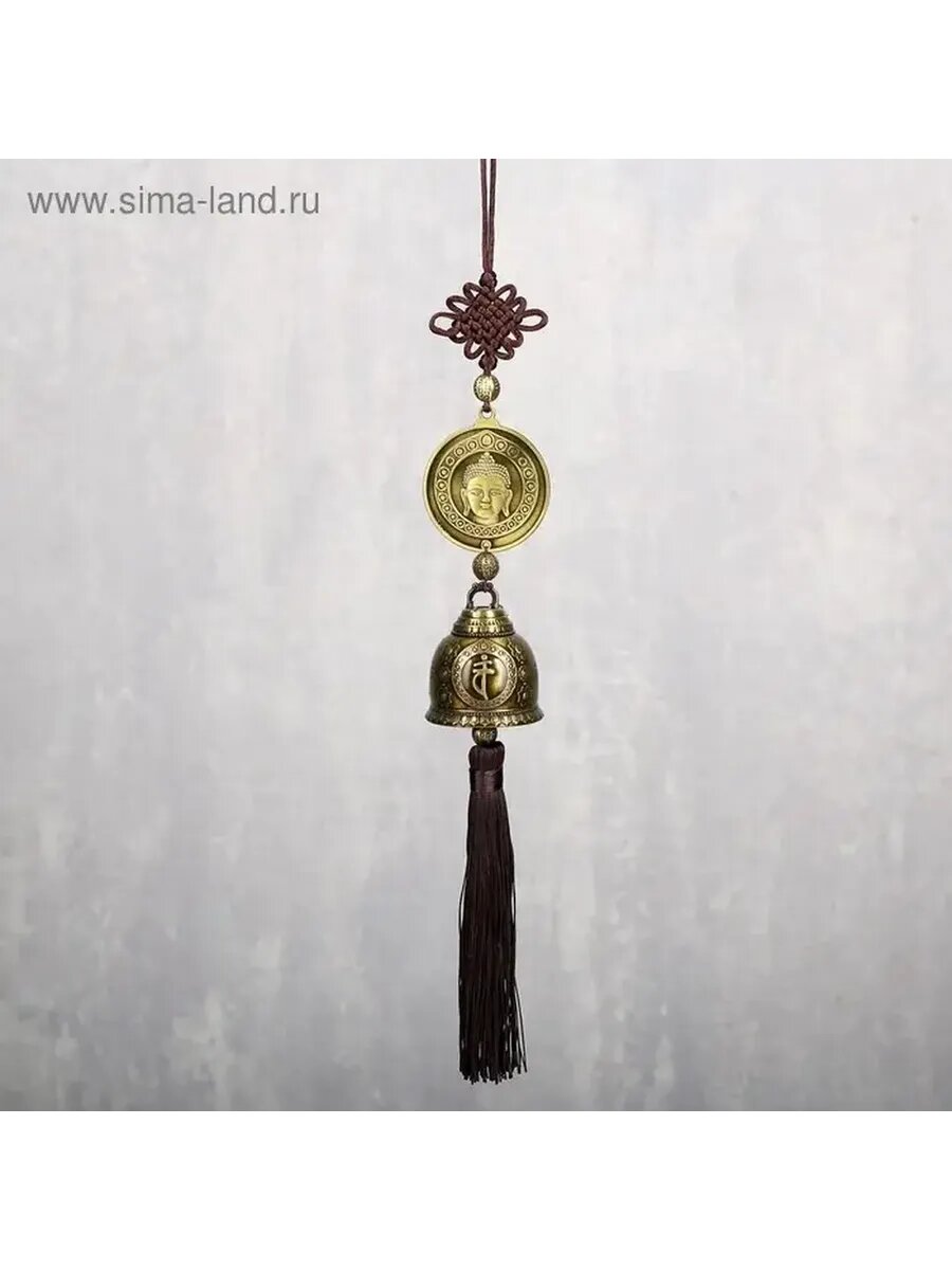 Элегантный металлический колокольчик с буддой