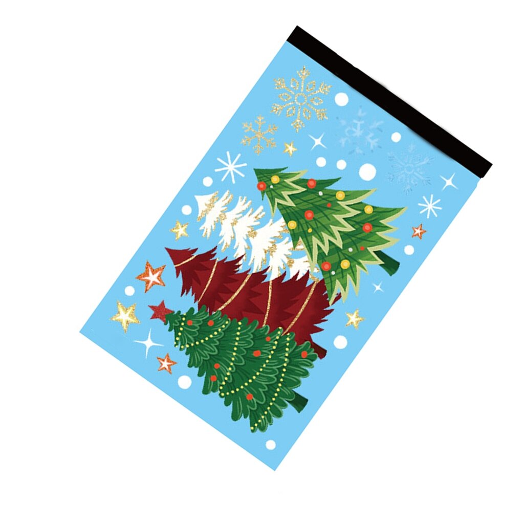 Наклейки на окно с изображением ёлки, водонепроницаемые, статические, из ПВХ, для дома, школы, офиса, праздничного украшения