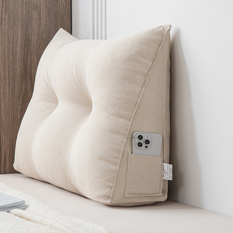 Треугольная подушка-спинка для кровати 2025: эргономичная подушка для изголовья, съемный чехол, мягкая поддержка спины для дивана и спальни (индивидуальный размер)