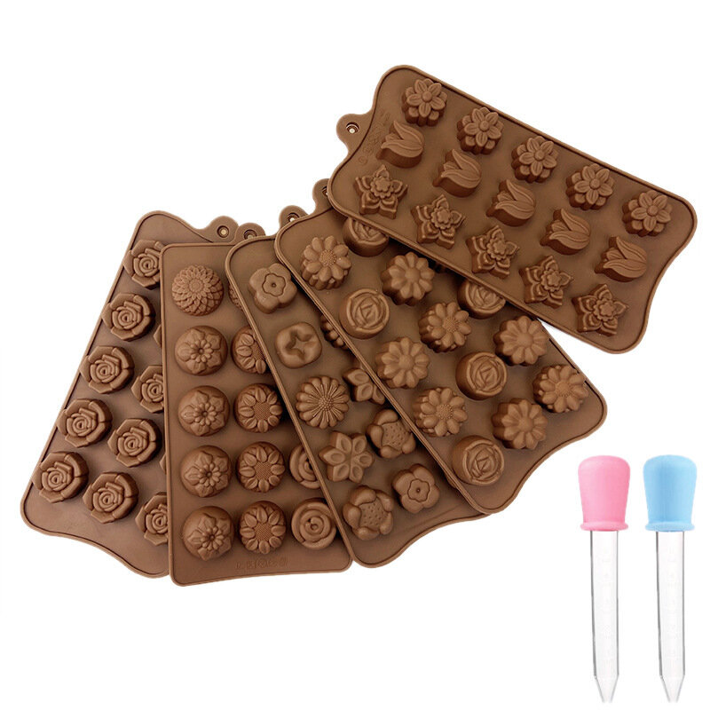 Новый набор силиконовых форм для шоколада в форме цветка, форма для тюльпанов, форма для печенья, форма для фондана, форма для выпечки тортов