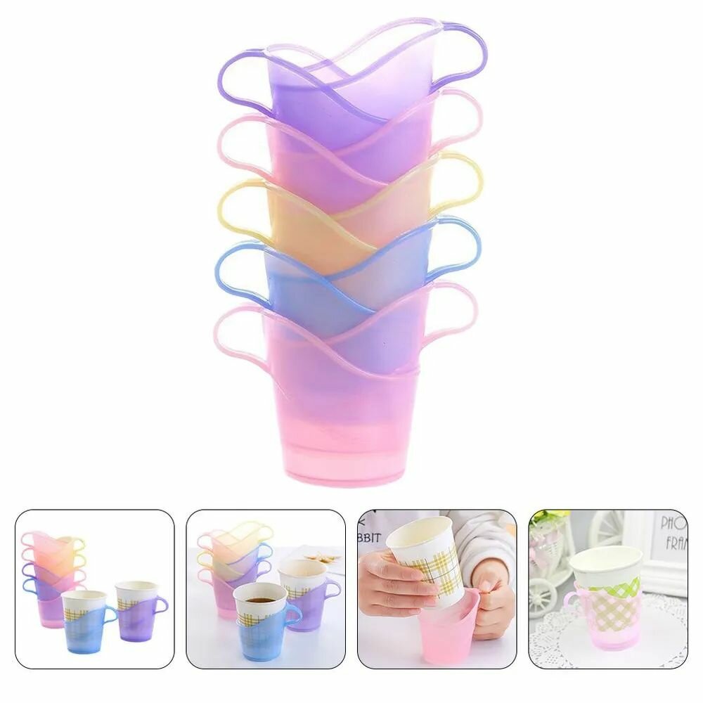 Держатели Для Чашек, Противоожоговые, Из Пластика, Для Дома И Кафе, 10 Шт