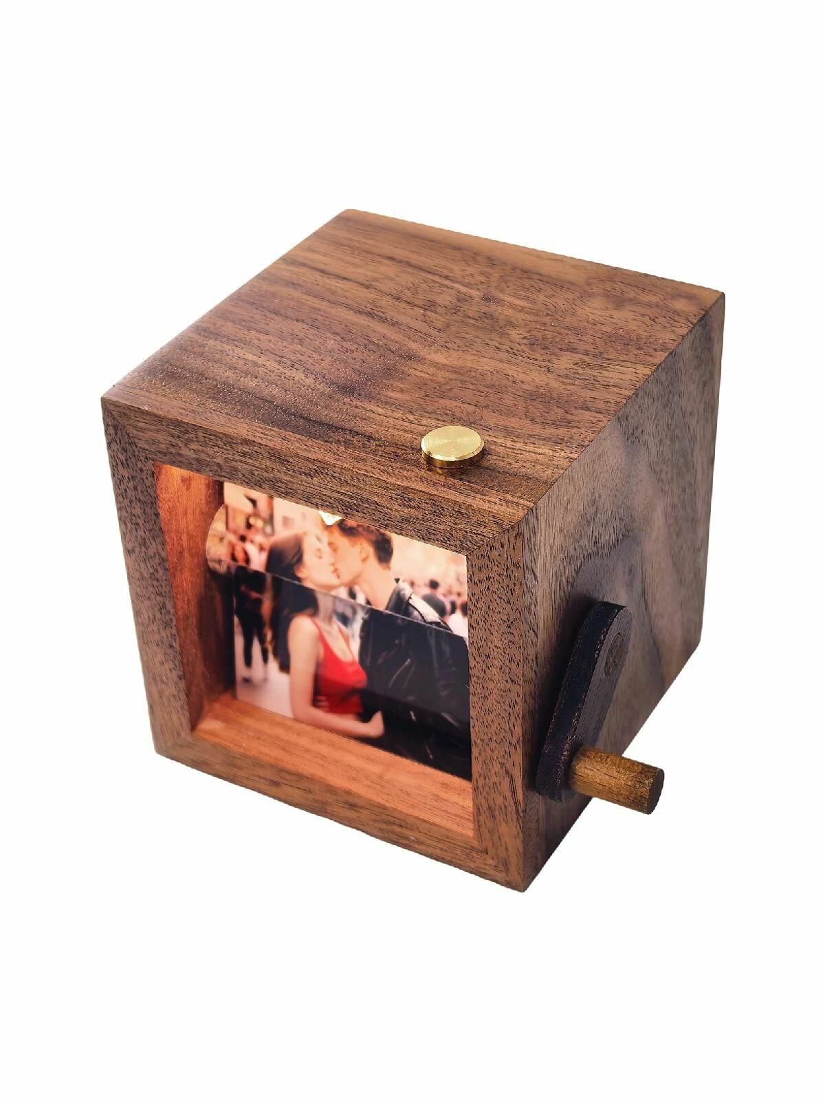 Ручная фотокнига с поворотным механизмом на 16 фотографий - из массива ореха