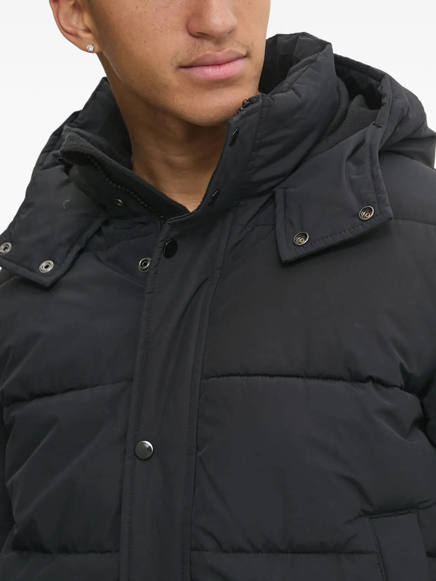 Куртка Abercrombie & Fitch Buttoned hooded jacket, размер 52, black/black — фото 1