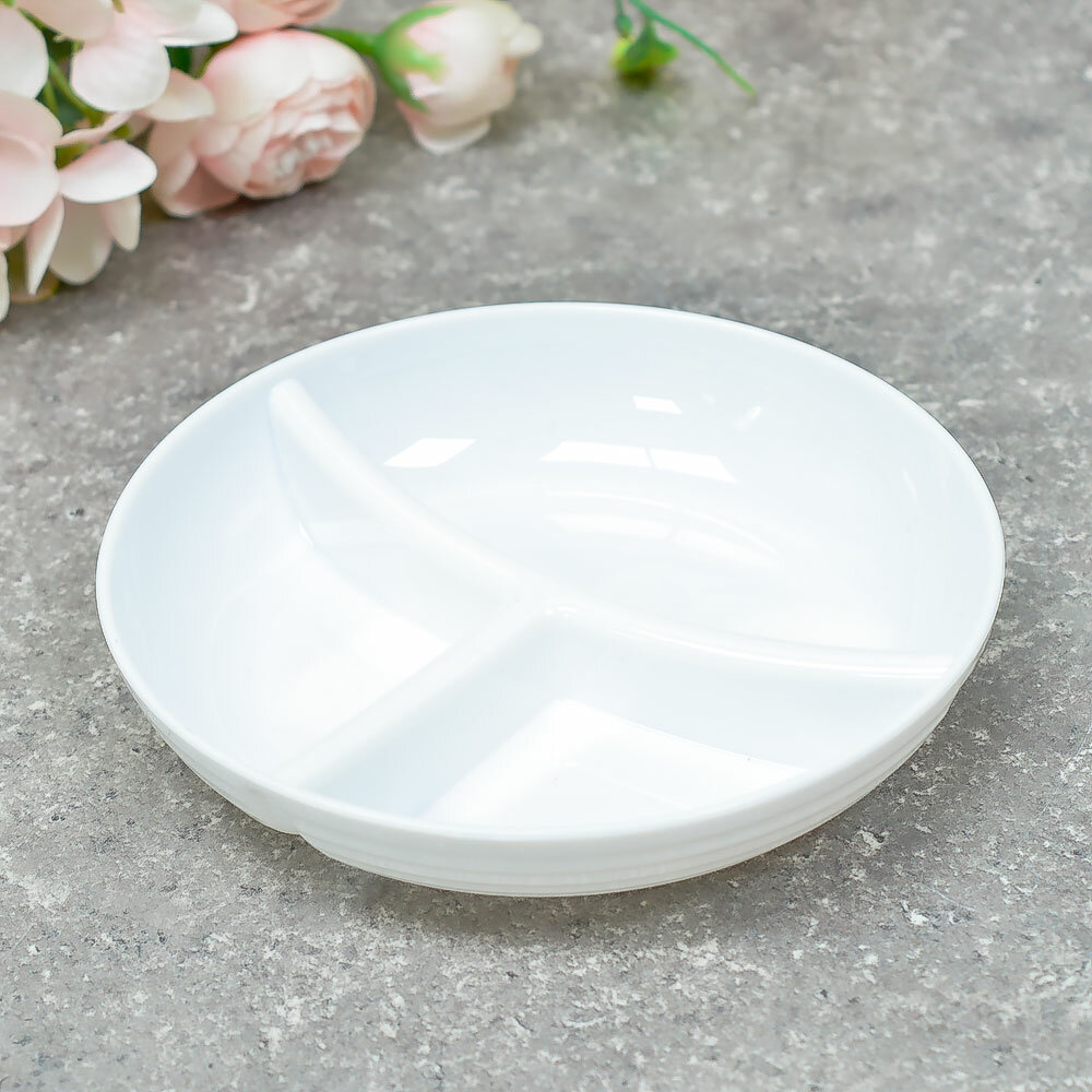 Менажница 3-х секционная "Oslo" 120*120*24мм, снежно-белый