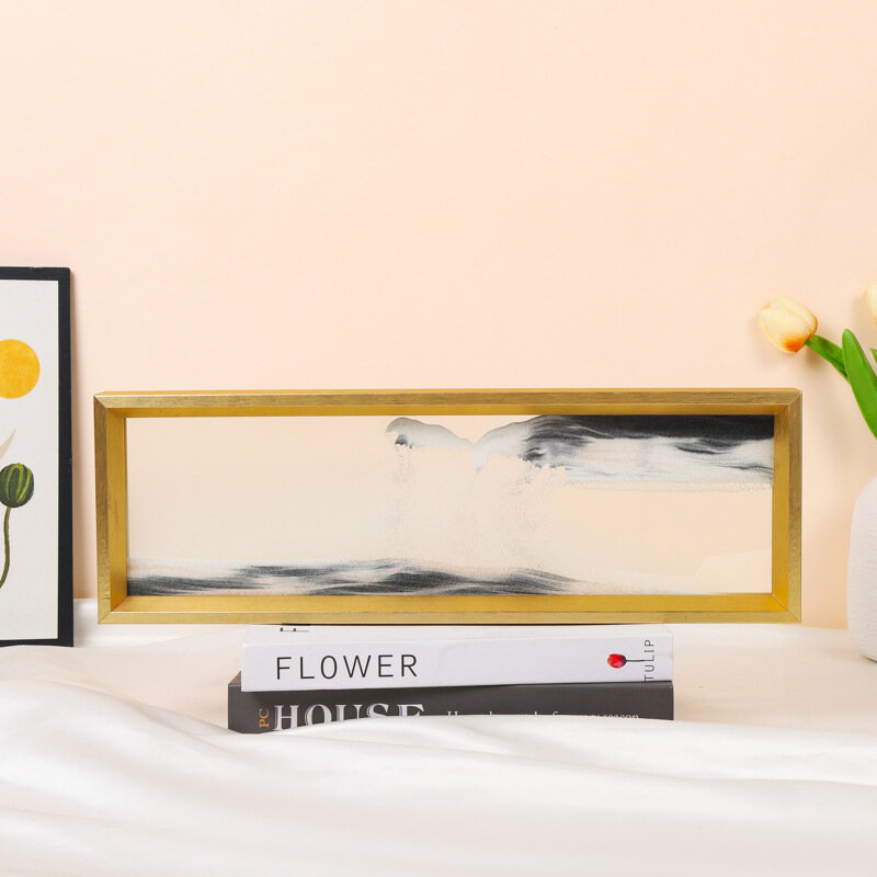 Креативный прозрачный высококачественный орнамент с текучим песком для офиса, стеклянная поделка с текучим песком