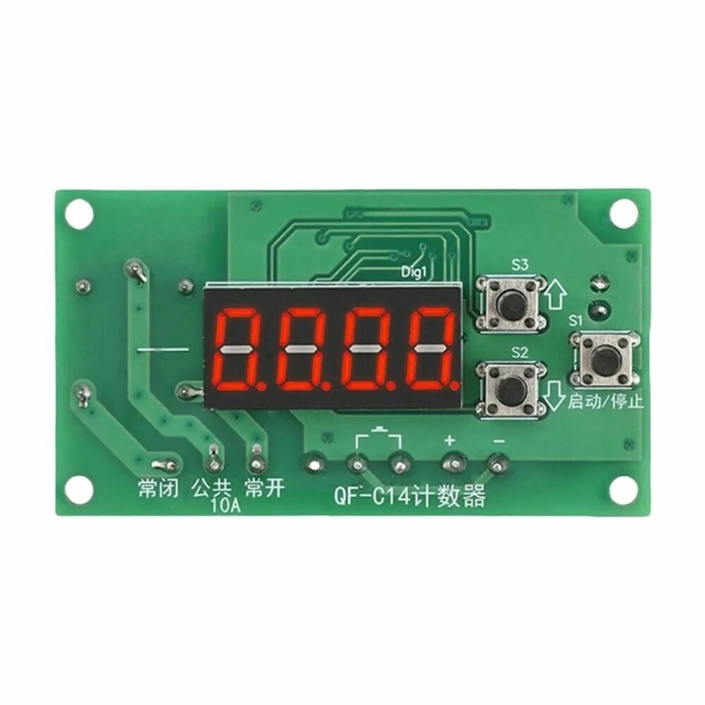 Модуль счетчика с 4-значным цифровым ламповым дисплеем и релейным выходом, обрабатывающим счетчик-контроллер-12 В