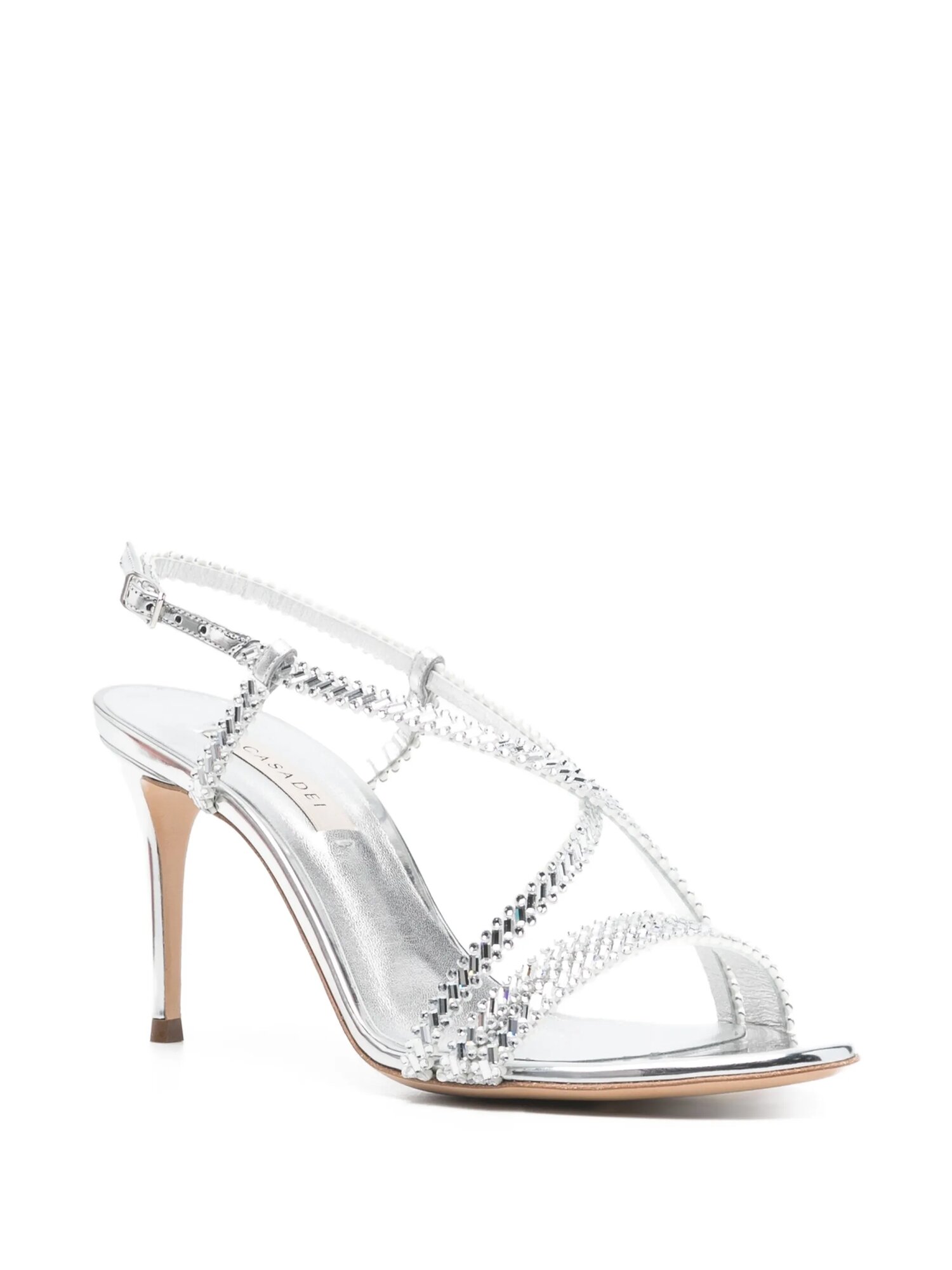Босоножки Casadei Criss-cross strap sandals, размер 38, Silver — фото 1