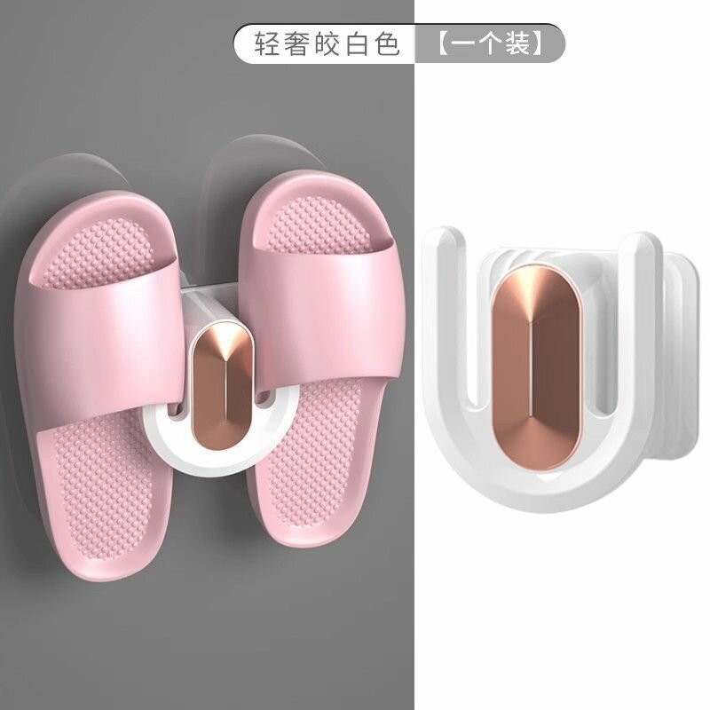 Настенная полка для тапочек в ванной, без сверления, органайзер для обуви, крючок для туалета