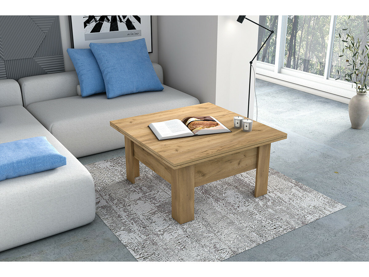 Стол Трансформер 720х783х860 мм в разложенном виде, Дуб Крафт Золотой