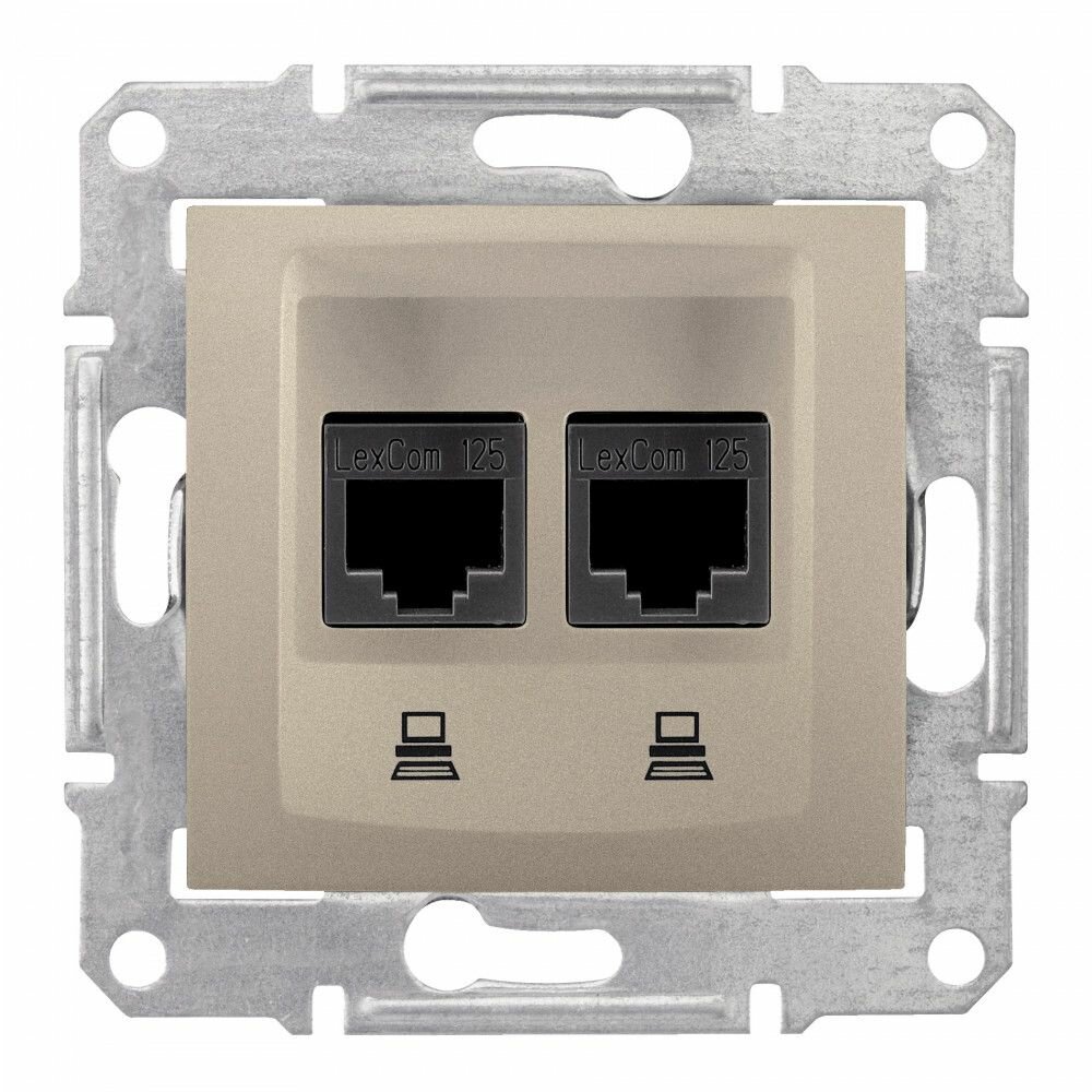Розетка компьютерная RJ45 Cat.5e (UTP) титан Schneider Electric Sedna