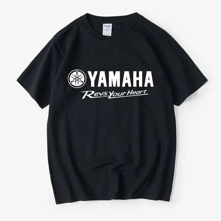 Футболка Yamaha для езды на мотоцикле с короткими рукавами и круглым вырезом, Темно-синий, 3XL, 2