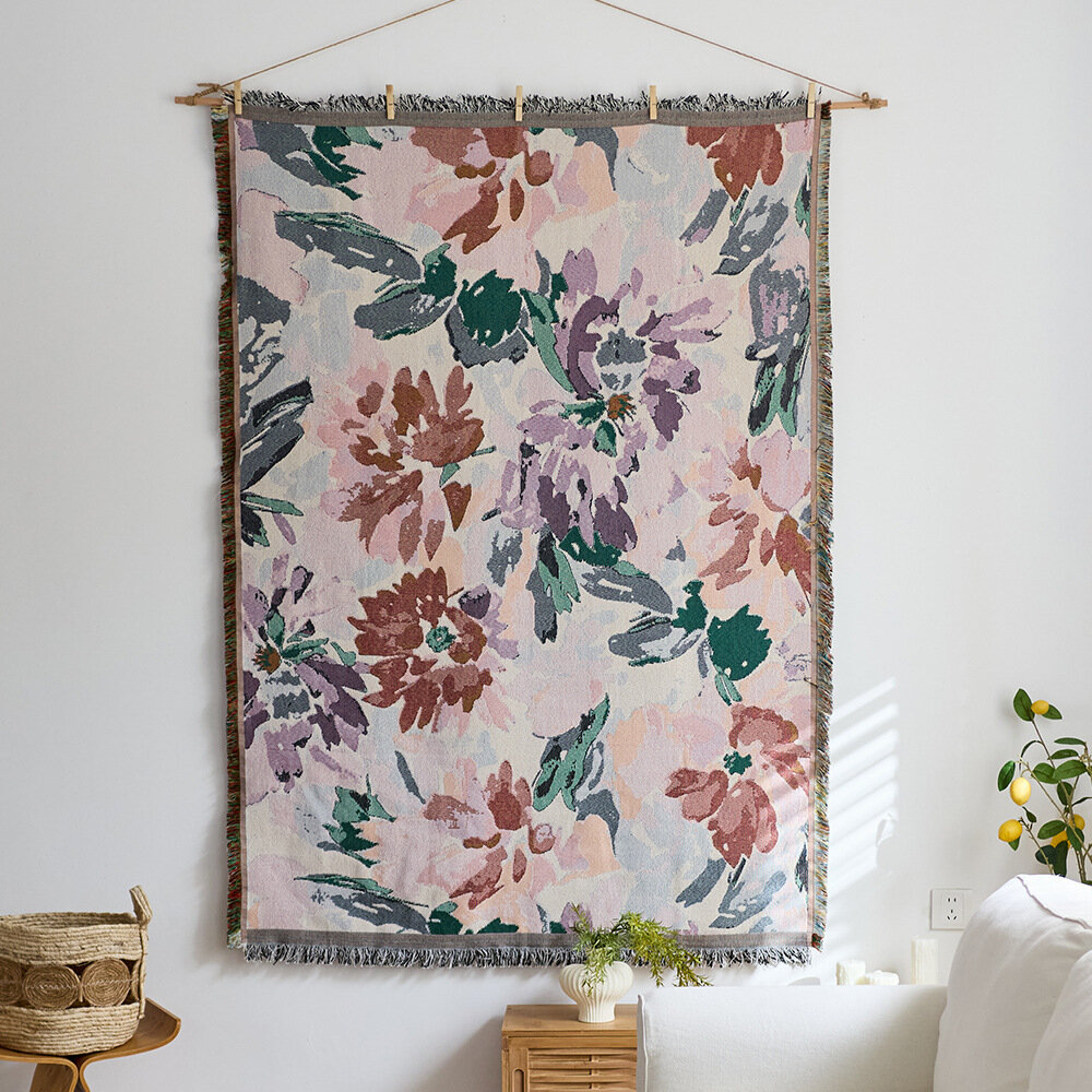 Винтажная ткань с изображением звезд, луны и облаков, стиль искусства, тканевая подвесная картина, декор для стен, фоновая ткань, хлопковая пряжа, таселевая гобелен