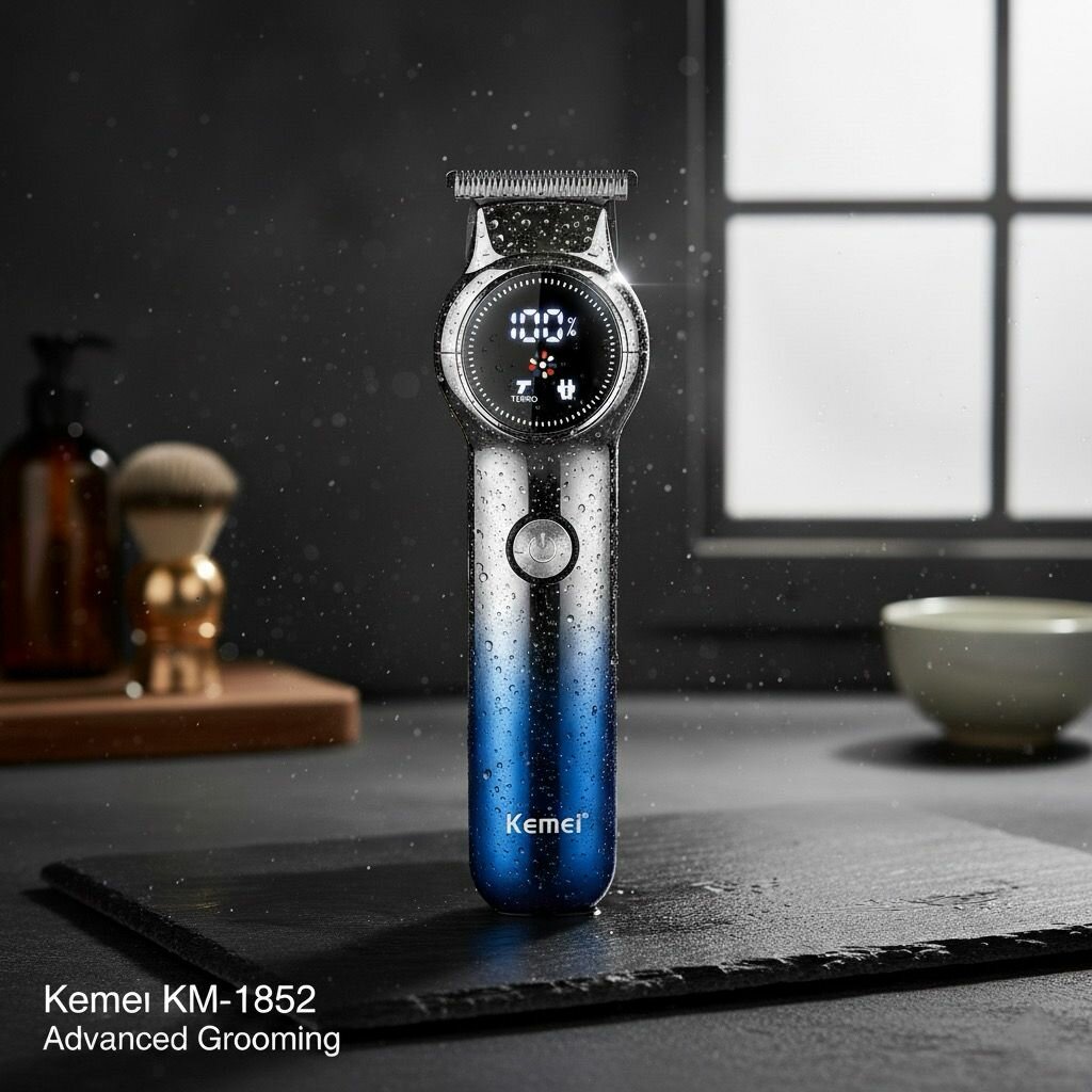 Kemei Машинка для стрижки km-1852, голубой