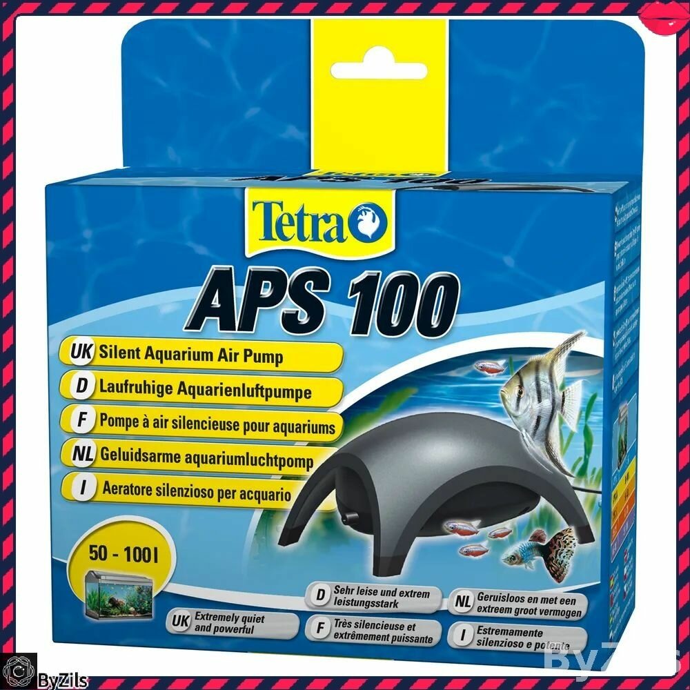 Компрессор Tetra APS 100 для аквариума 50 - 100 л (100 л/ч, 2.5 Вт, 1 канал, регулируемый), антрацит
