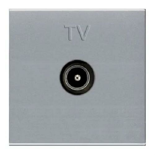 Механизм розетки ABB Zenit, простой, двухмодульный, серебристый, для телевизора